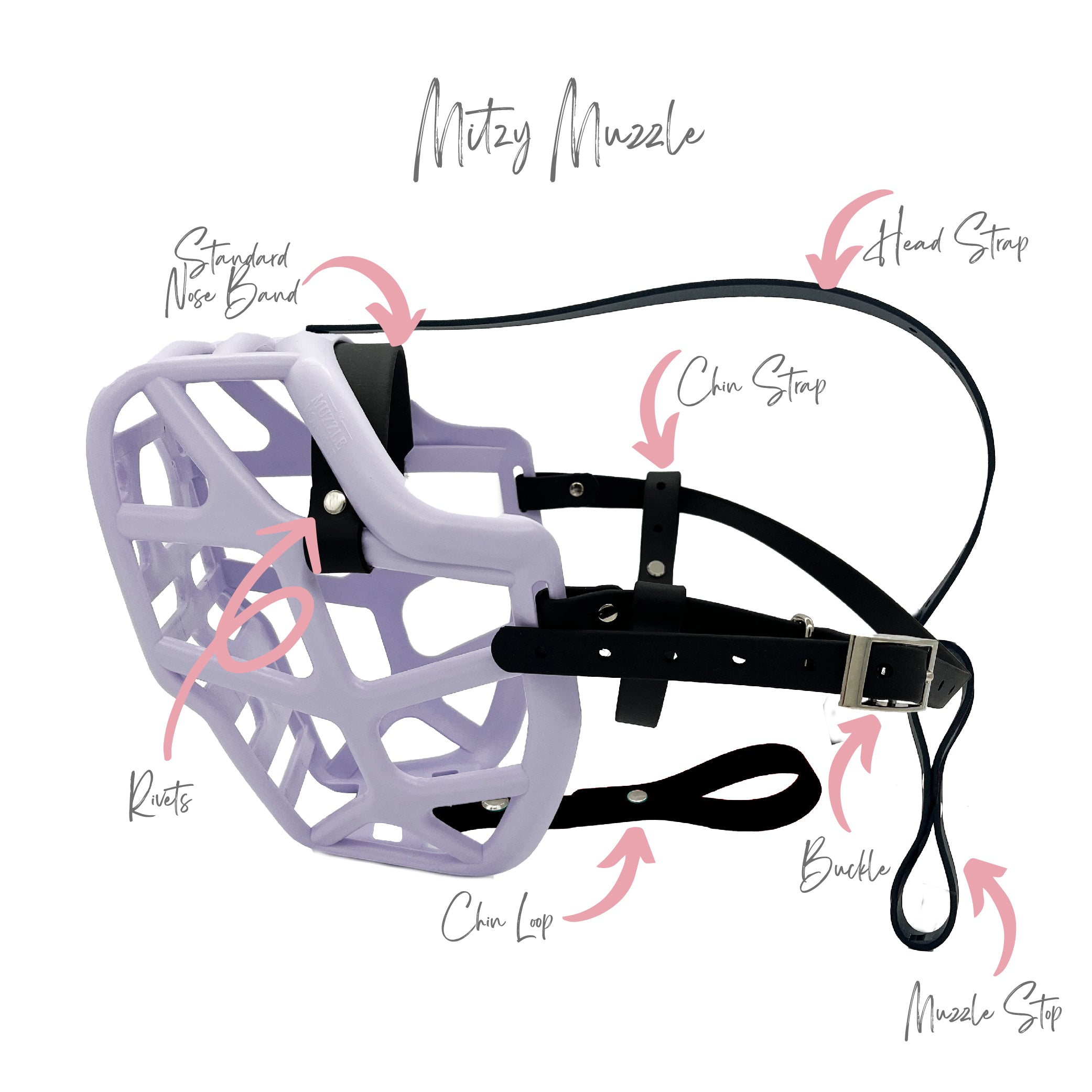 Size Mitzy - Made to order muzzle with colour customisation– The Muzzle Movement