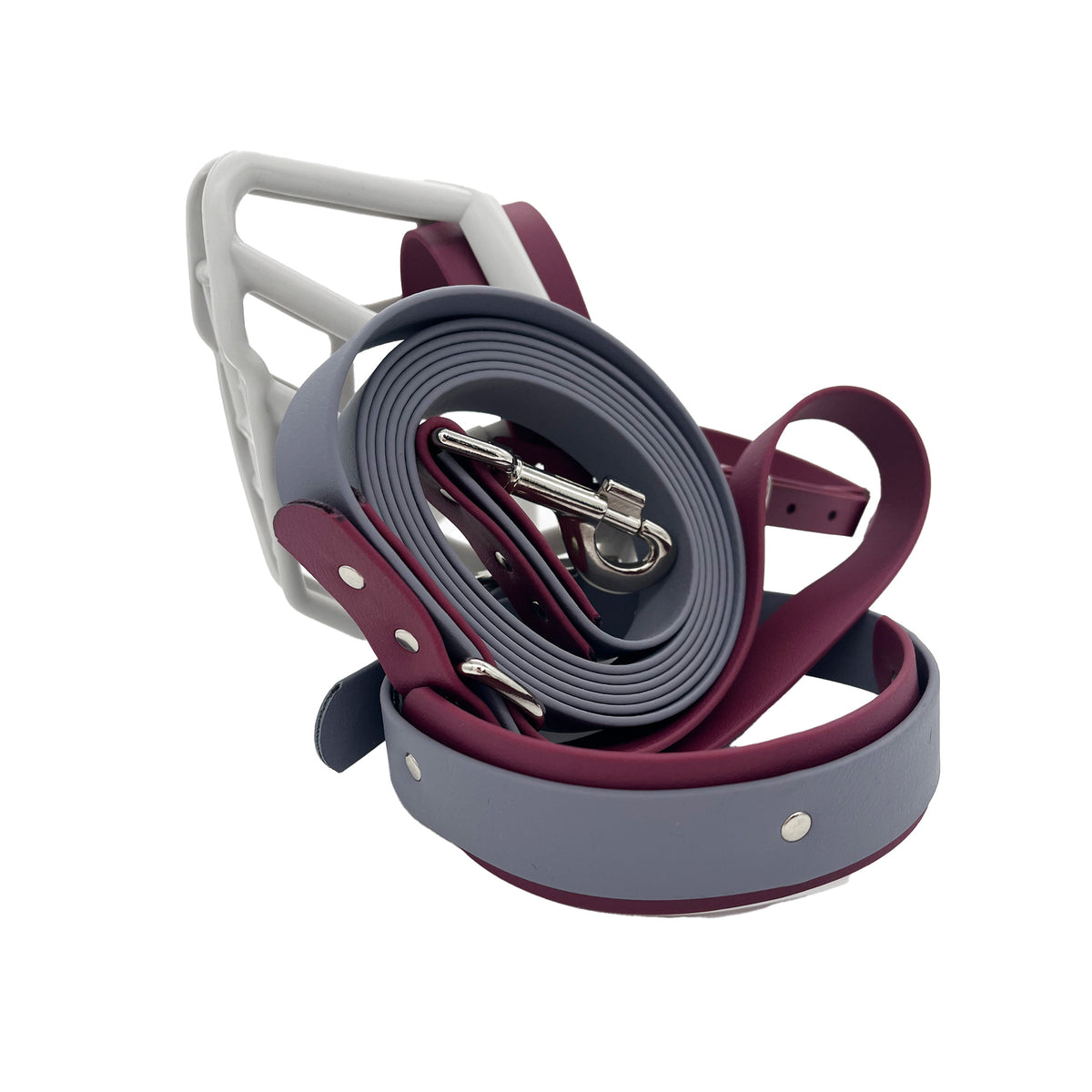 Grey Dog Muzzle, Collar and Lead Set– The Muzzle Movement